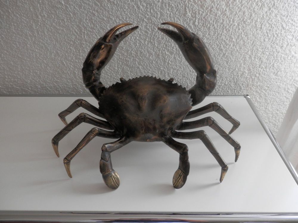 Bronze, grosse kräftige Krabbe, sehr detailreich (Neu (gemäss ...