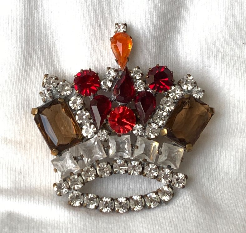 Elegante Gablonzer Kronen-Brosche Krone crown couronne | Kaufen auf Ricardo