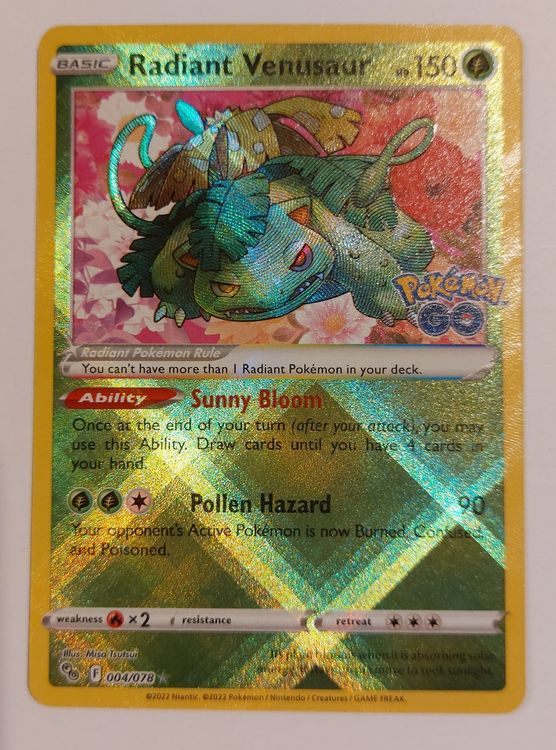 Pokemon Radiant Venusaur 004/078 Pokemon Go EN (Neu (gemäss ...