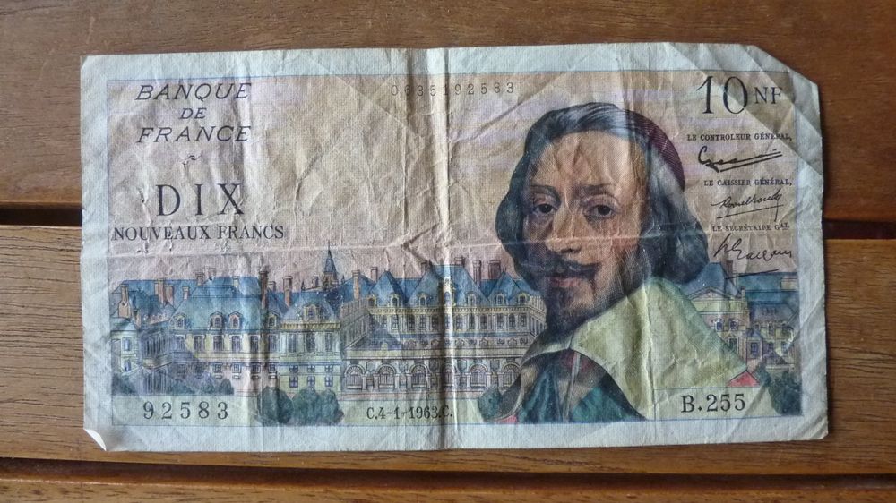 Französische 10 Franc Note - Richelieu (Französische Francs) | Kaufen ...