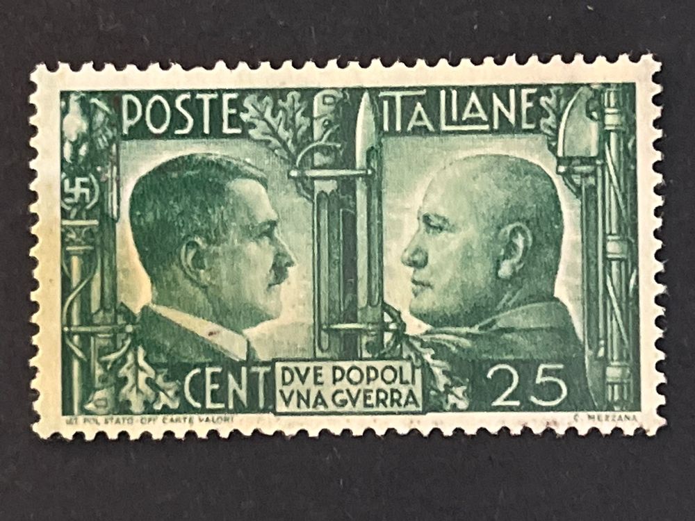 Poste Italiane Briefmarke WK 2 - Hitler + Mussolini Wichtig (Gebraucht ...