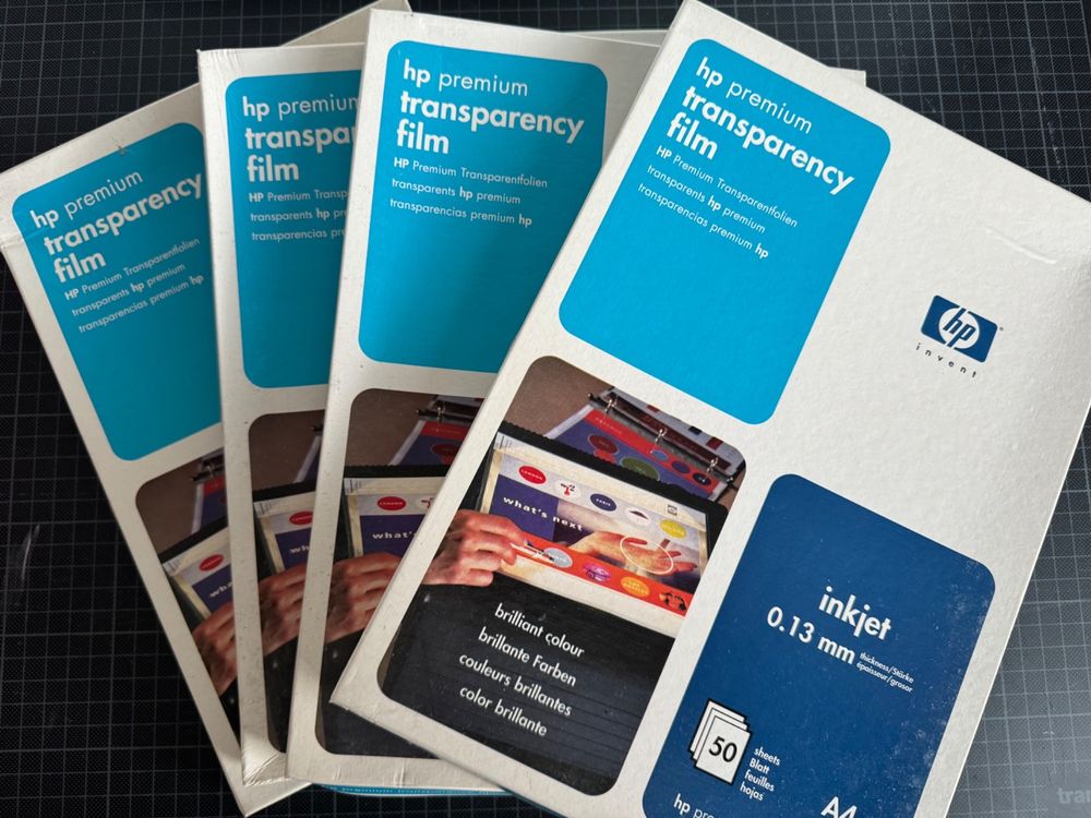 4 Packungen HP Premium Inkjet Transparency Film (Neu und ...
