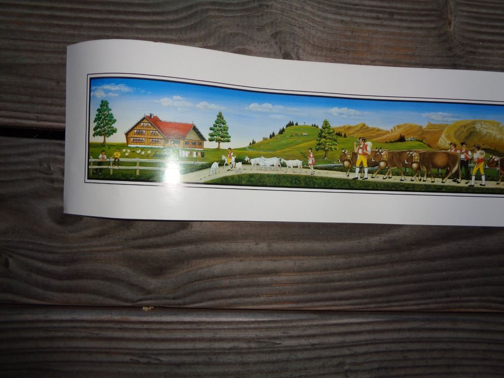 APPENZELLER ALPAUFZUG WILLI FORRER 100 x 13,5 BAUERNMALEREI (Gebraucht ...