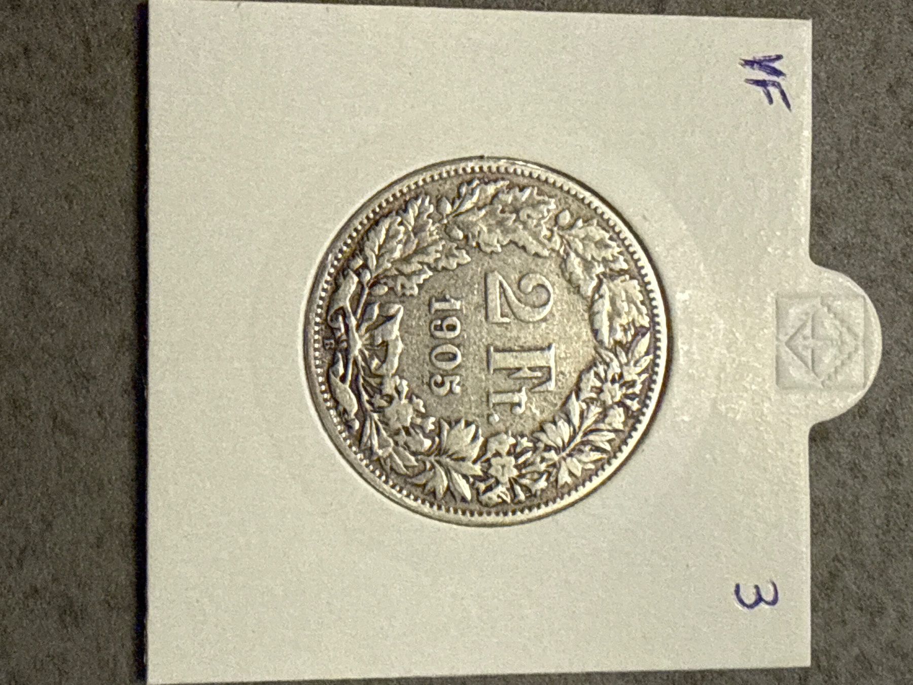 Swiss 2 franc 1905 Silver Coin (D'occasion) à Pully pour CHF 32 – avec ...