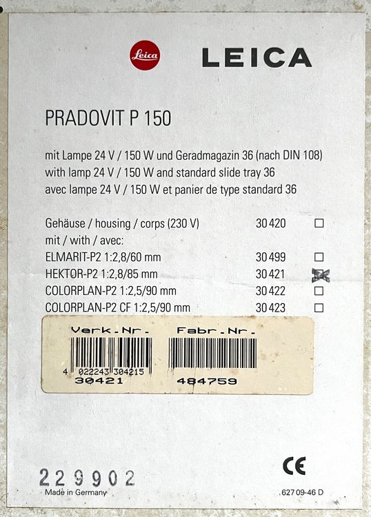 Leica - Diaprojektor Pradovit P150 (Gebraucht) in Romanshorn für CHF 140 – mit Lieferung auf ...