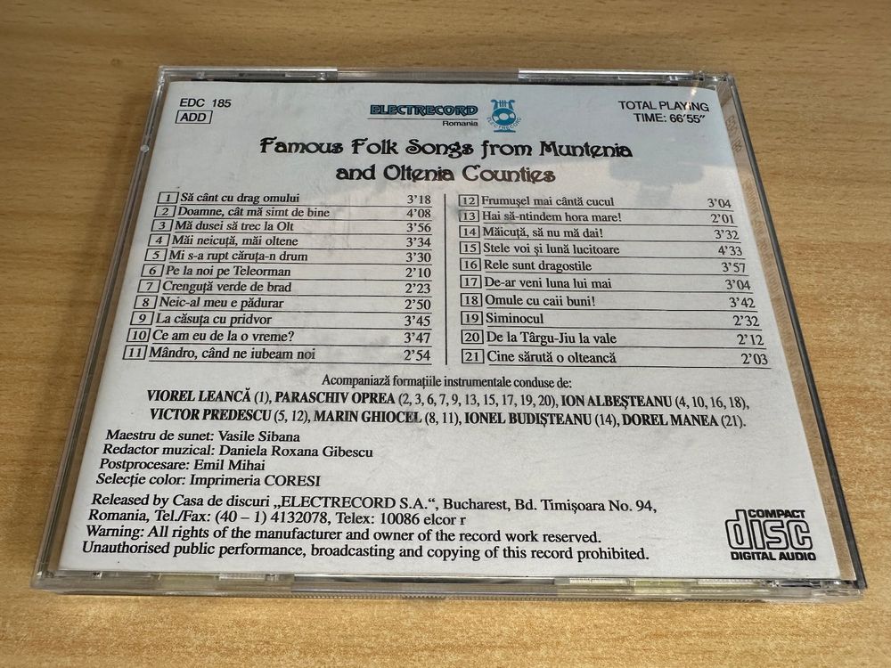 U9 Meet Romania Vol. 1 - Famous Folk Songs From Muntenia And (Gebraucht ...