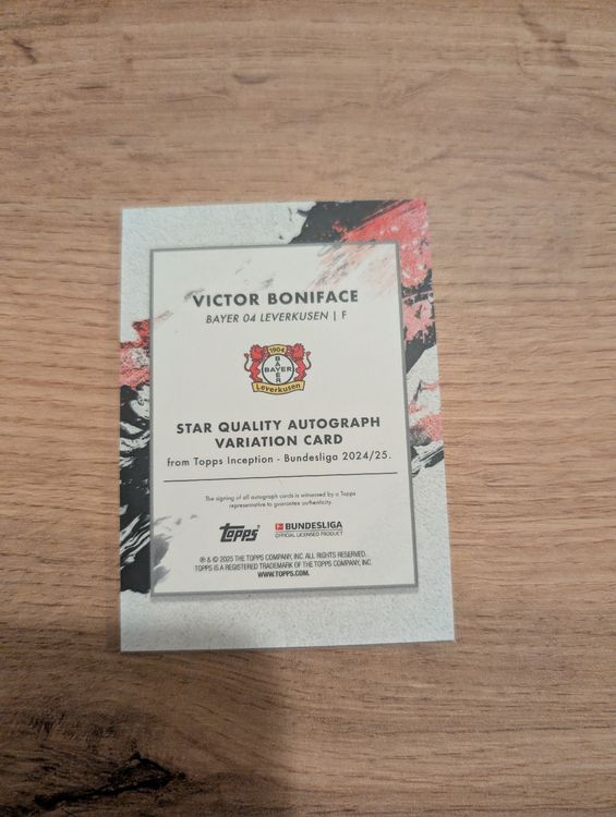 Topps Inception Victor Boniface /75 Auto (Neu (gemäss Beschreibung)) in ...