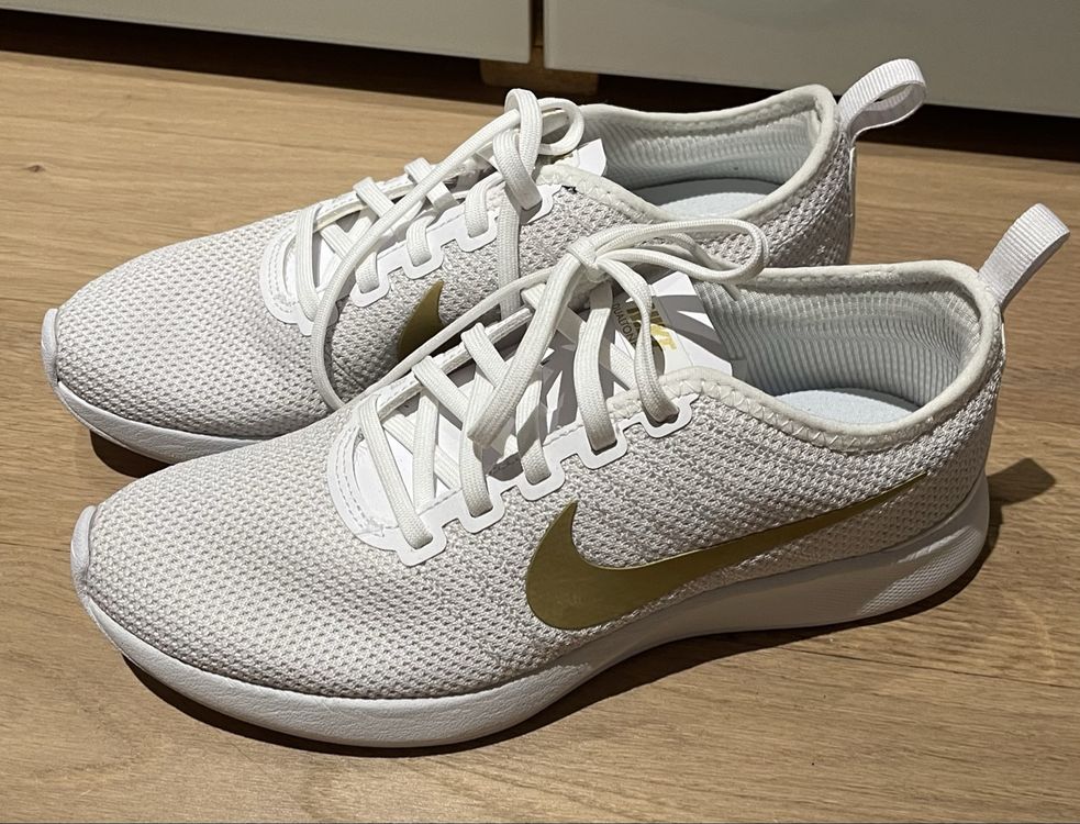 Nike Damenschuhe Gr. 36.5 Weiss Gold Top Zustand (Neu (gemäss ...