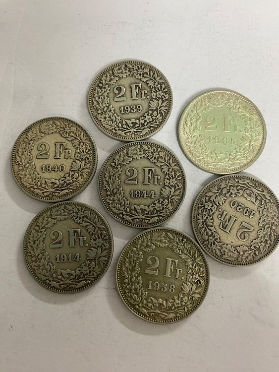 7 Stk 2.- Div Jahre Silber (17) (Gebraucht) in Ballwil für CHF 41 – mit Lieferung auf Ricardo kaufen