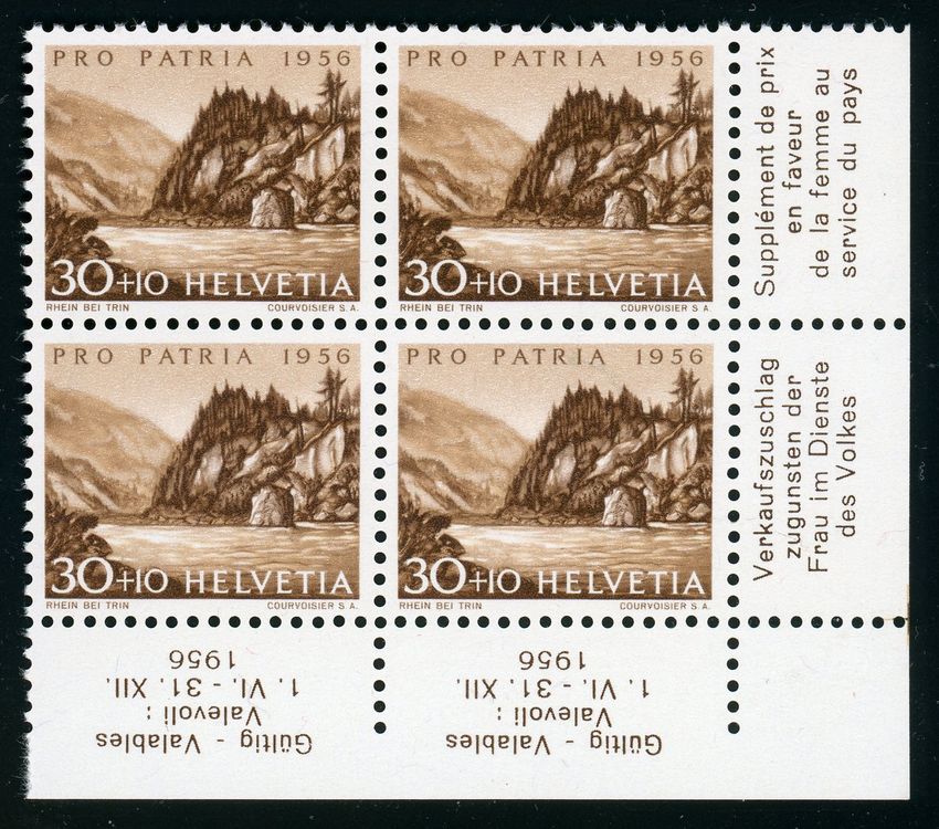 PP Viererblock: B79 ** Rhein bei Trin, 1956 (Neu (gemäss Beschreibung)) in Goldswil für CHF 7 ...