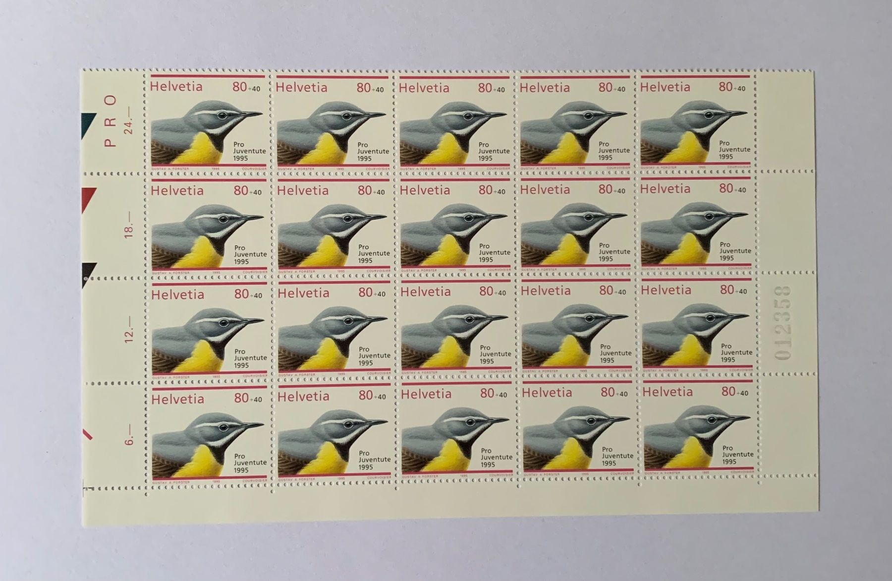 Pro Juventute 1995 Weihnachten / 4 Bogenteile postfrisch (Neu (gemäss ...