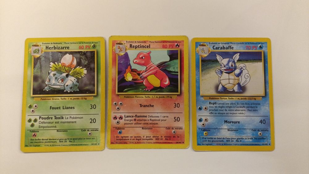 Reptincel/Herbizarre/Carabaffe Pokemon Set de base (Gebraucht) in ...