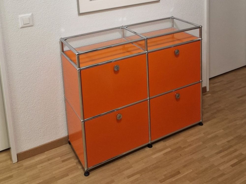 USM Haller Möbel orange mit Glas | Kaufen auf Ricardo