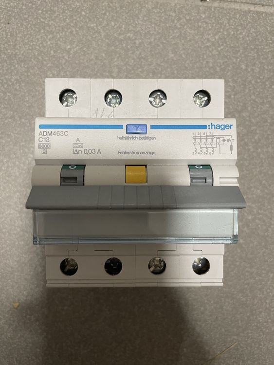Hager Fehlerstrom-Leitungsschutzschalter 4P 6kA C-13A 30mA A | Kaufen auf Ricardo