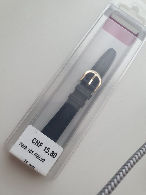 Uhrenarmband Echtleder 14mm schwarz Lederarmband LPig Padded (Neu und ...