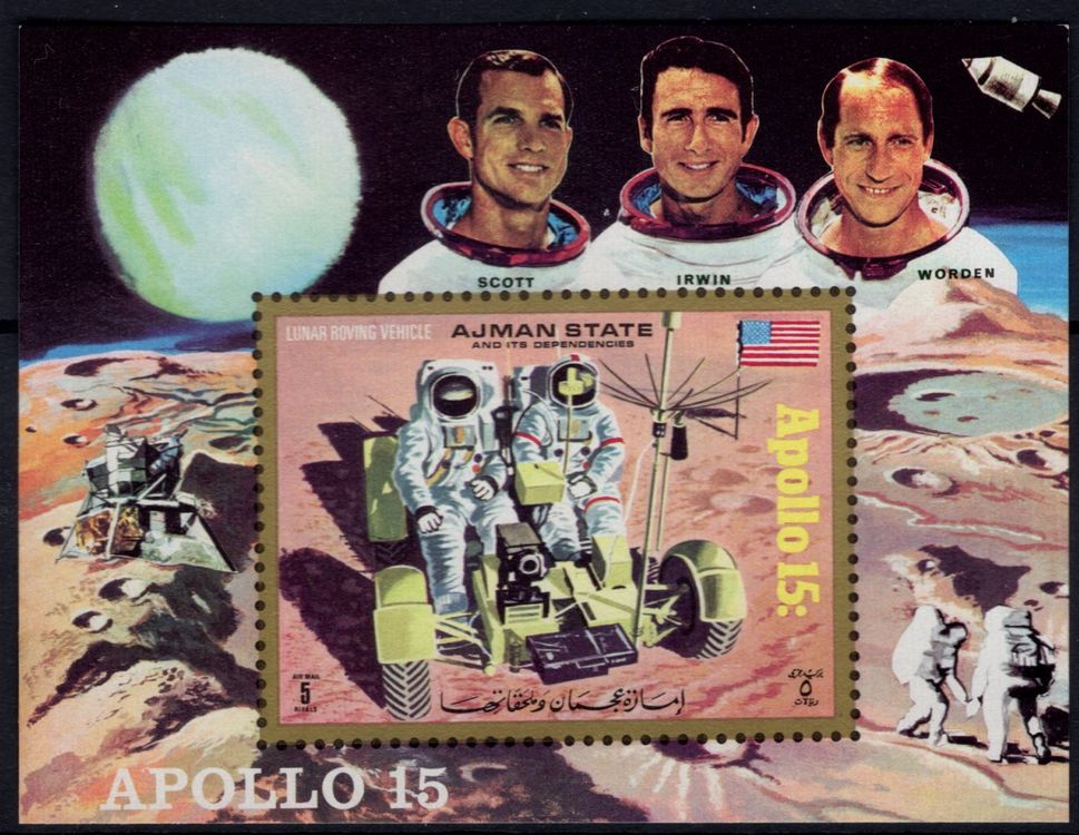 Apollo 15 - Mondmobil - Block von AJMAN (Neu (gemäss Beschreibung)) in ...