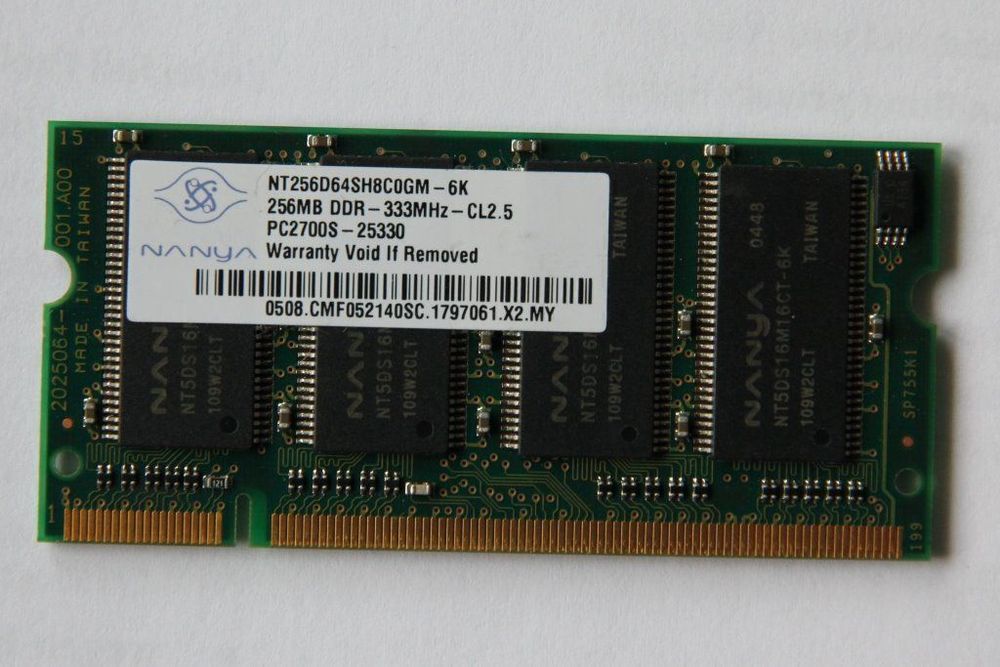 256MB DDR RAM SO-DIMM - 333MHz (Gebraucht) in Appenzell für CHF 9 – mit ...