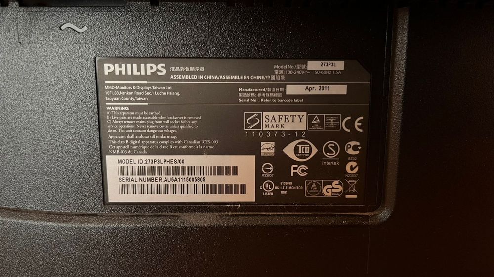 Philips LCD-Monitor (LED- Hintergrundbeleuchtung) 273P3LPHES (Gebraucht ...