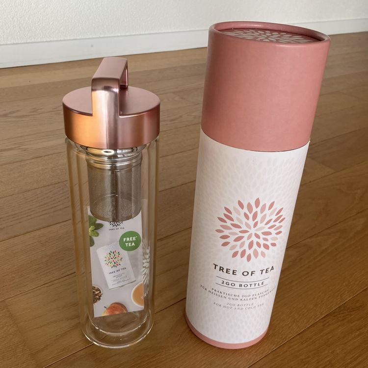 Teeflasche aus Glas „Tree of Tea 2go bottle“ rosegold (Neu (gemäss ...