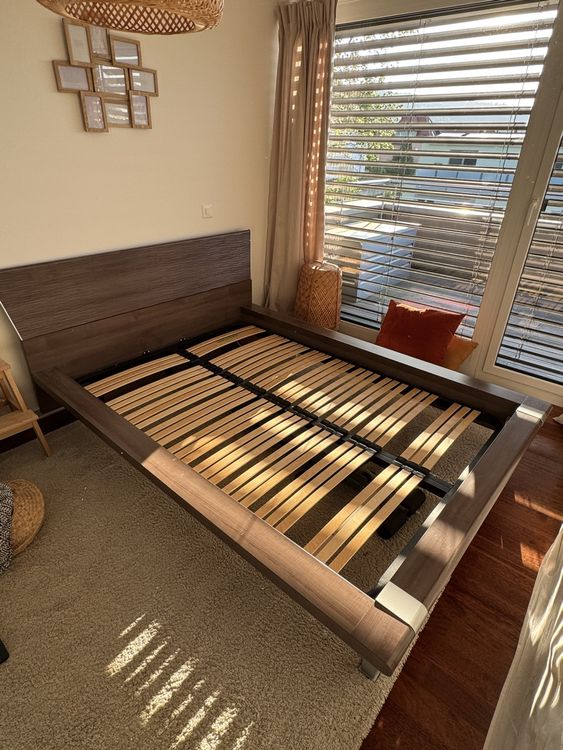 Gautier brown wood bed frame with slatted base, good! (Gebraucht) in ...