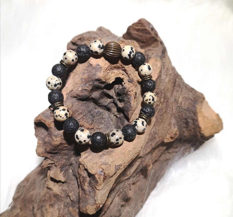 Aktion Dalmatiner-Lava Stein Armk. (Neu (gemäss Beschreibung)) in Unterkulm für CHF 3.8 – mit ...