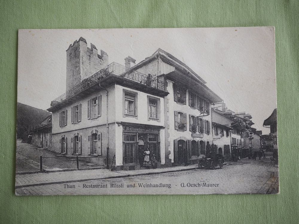 AK Thun, Restaurant Rössli, Weinhandlung, Oldtimer, belebt | Kaufen auf Ricardo
