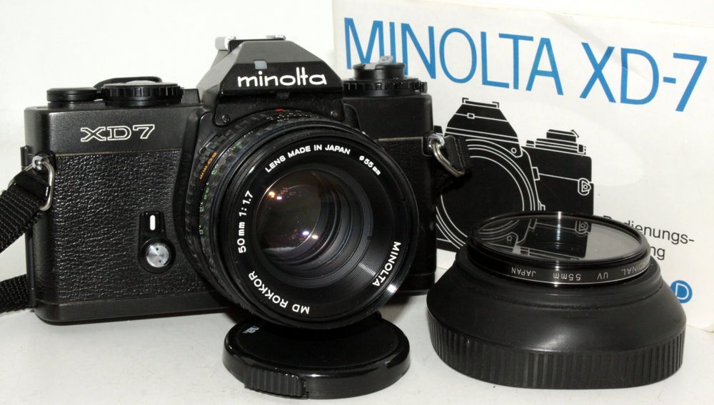 MINOLTA XD-7 + MD 1.7/50 mm + Filter + Sonnenblende (Gebraucht) in für ...