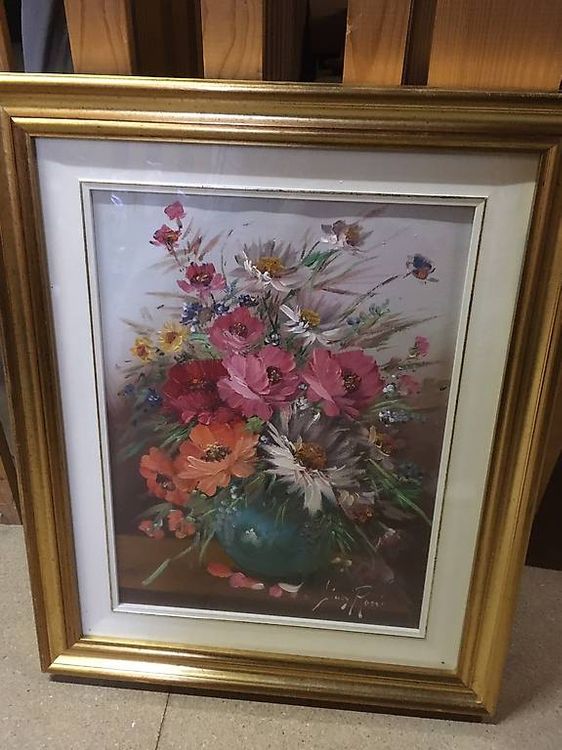 Ölgemälde "Blumenstrauss" signiert L. Rossi gerahmt | Kaufen auf Ricardo