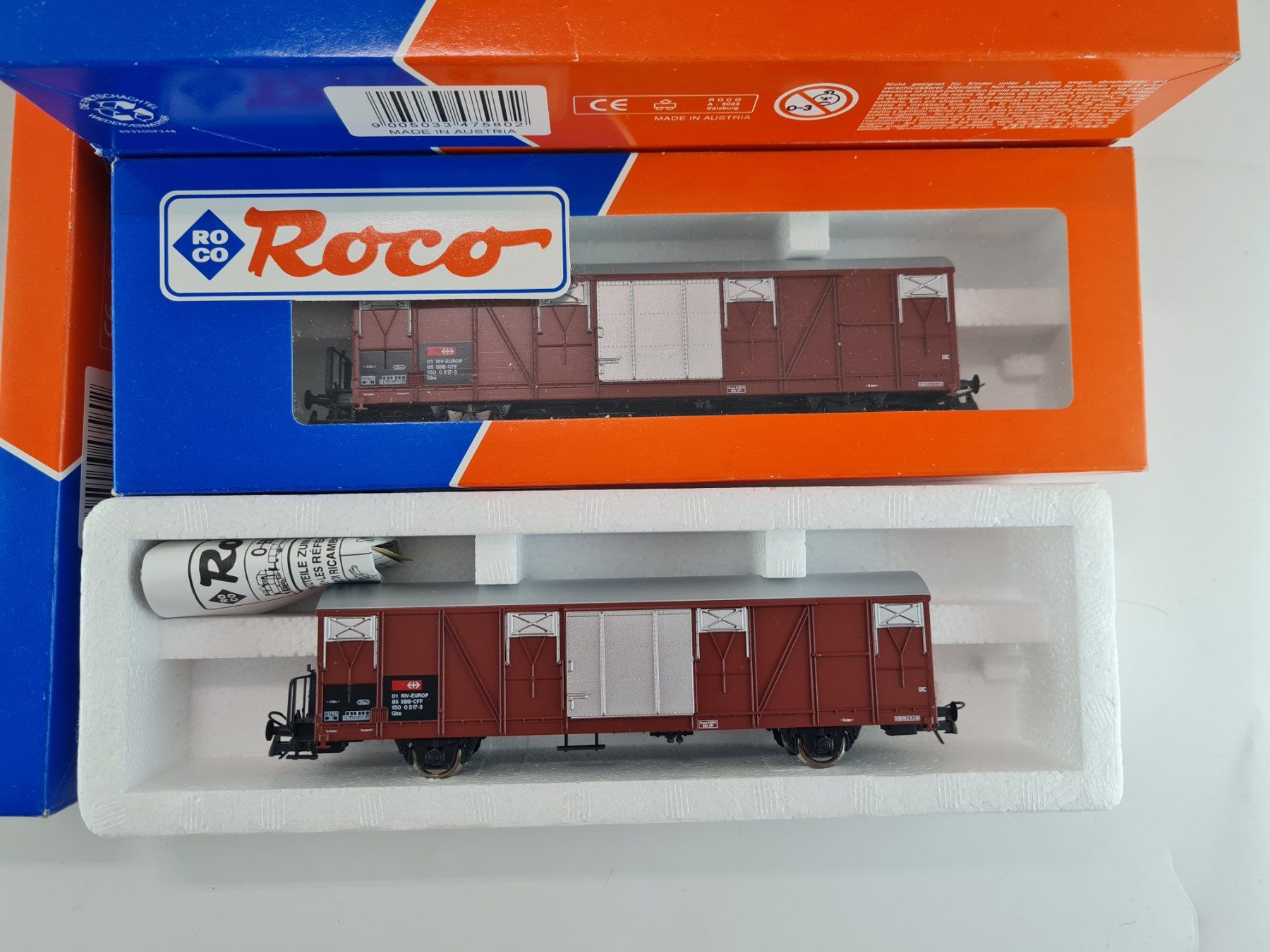 ROCO 47580 Güterwagen braun SBB 4er Set H0 1:87 (Neu (gemäss ...