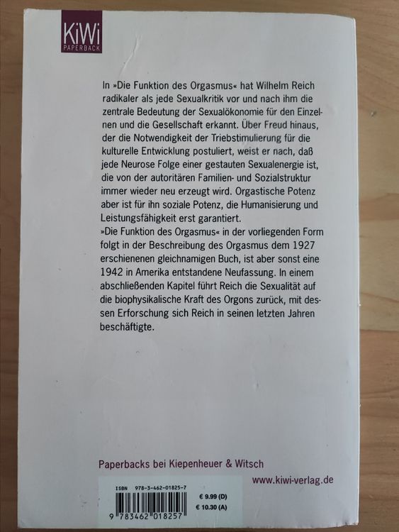 Wilhelm Reich - Die Funktion des Orgasmus (Gebraucht) in Urdorf für CHF ...