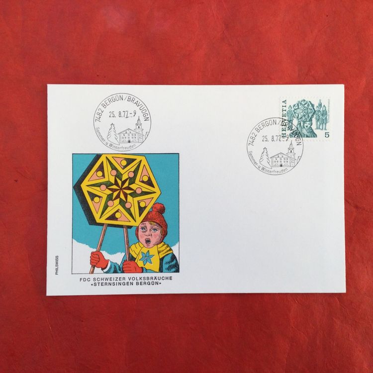 FDC Philswiss 1977 Volksbräuche I Sternsingen Bergün 594 (Gebraucht) in S. Pietro für CHF 1.5 ...