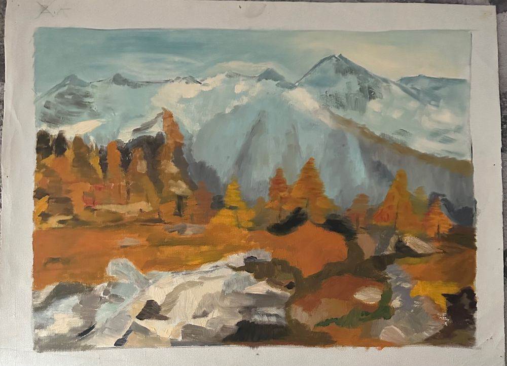 20.JH.Schweizer Schule Berglandschafts Gemälde | Kaufen auf Ricardo