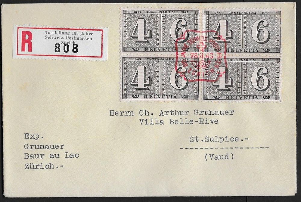 1943 R/Brief Zürich Blockausschnitte beiden Blocks ab 1.- | Kaufen auf Ricardo