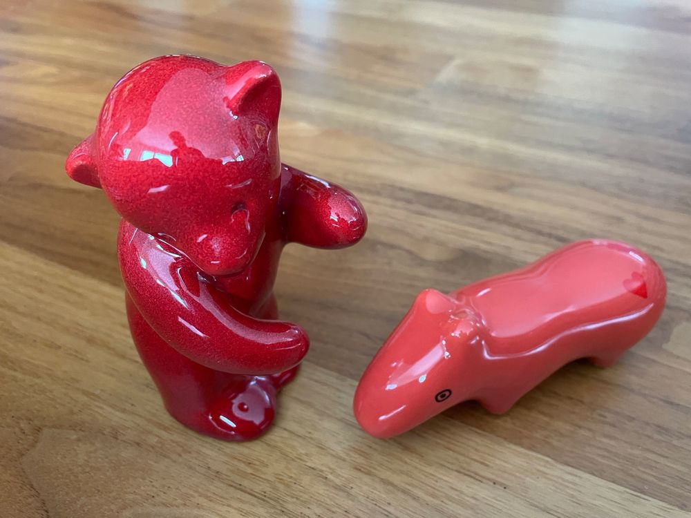 2x Figur Tier Bär & Nilpferd Vienna Collection Keramik (Gebraucht) in Gossau SG für CHF 23 – mit ...