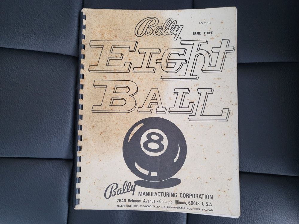 Bally Eight Ball Manual | Kaufen auf Ricardo