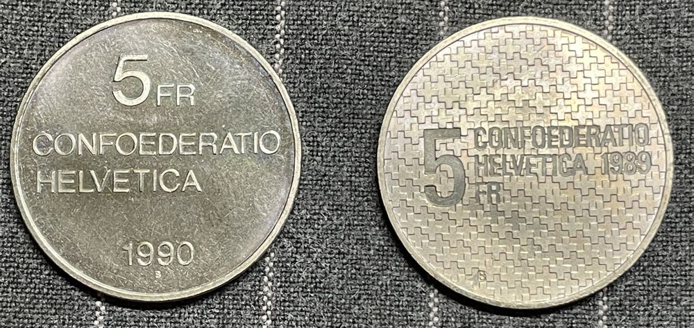 5FR CONFOEDERATIO HELVETICA 1989 / 1990 (Gebraucht) in Langenthal für CHF 9 – mit Lieferung auf ...