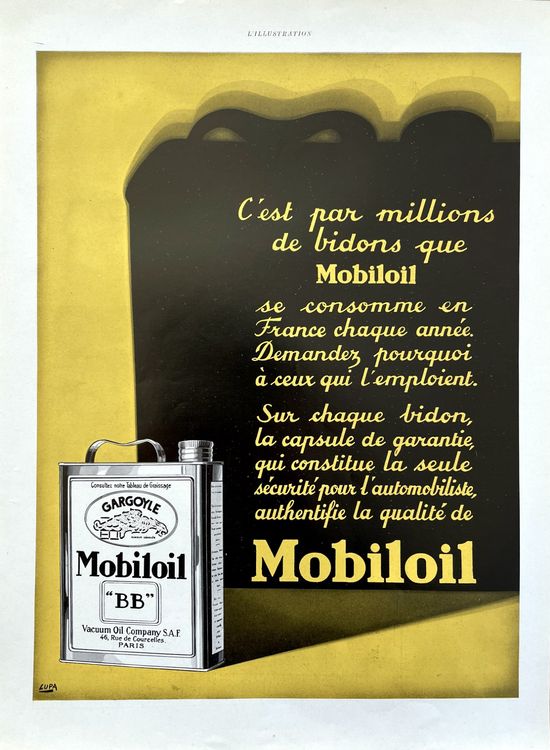 Mobiloil Cargoyle - Alte Werbung / Ancienne publicité 1934 (Gebraucht ...