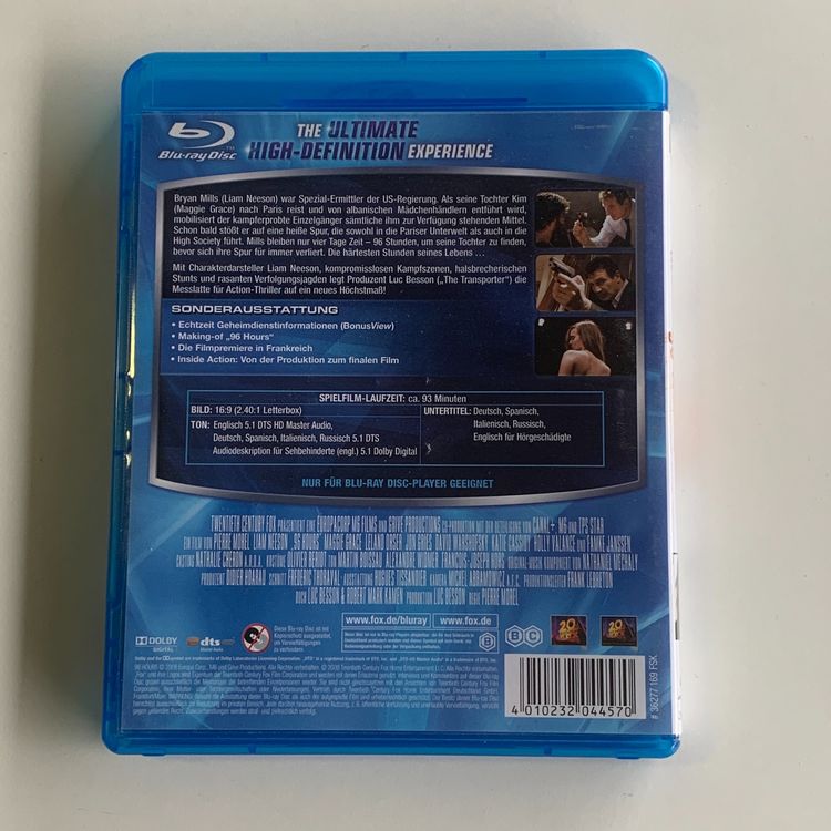 96 Hours / Taken (blu-ray) 🇩🇪 🇬🇧 🇮🇹 🇪🇸 🇷🇺 (Gebraucht) in Yverdon-les-Bains für CHF 1 – mit ...