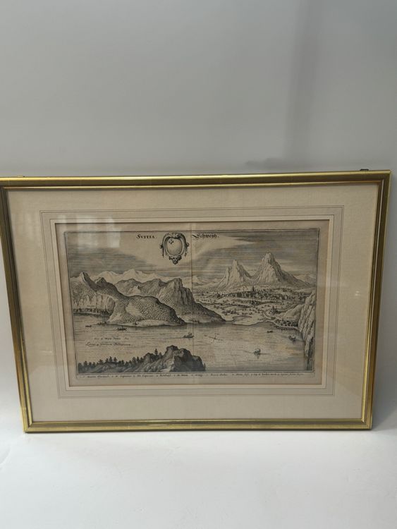 Kupferstich MERIAN Schwyz und Vierwaldtstättersee | Kaufen auf Ricardo
