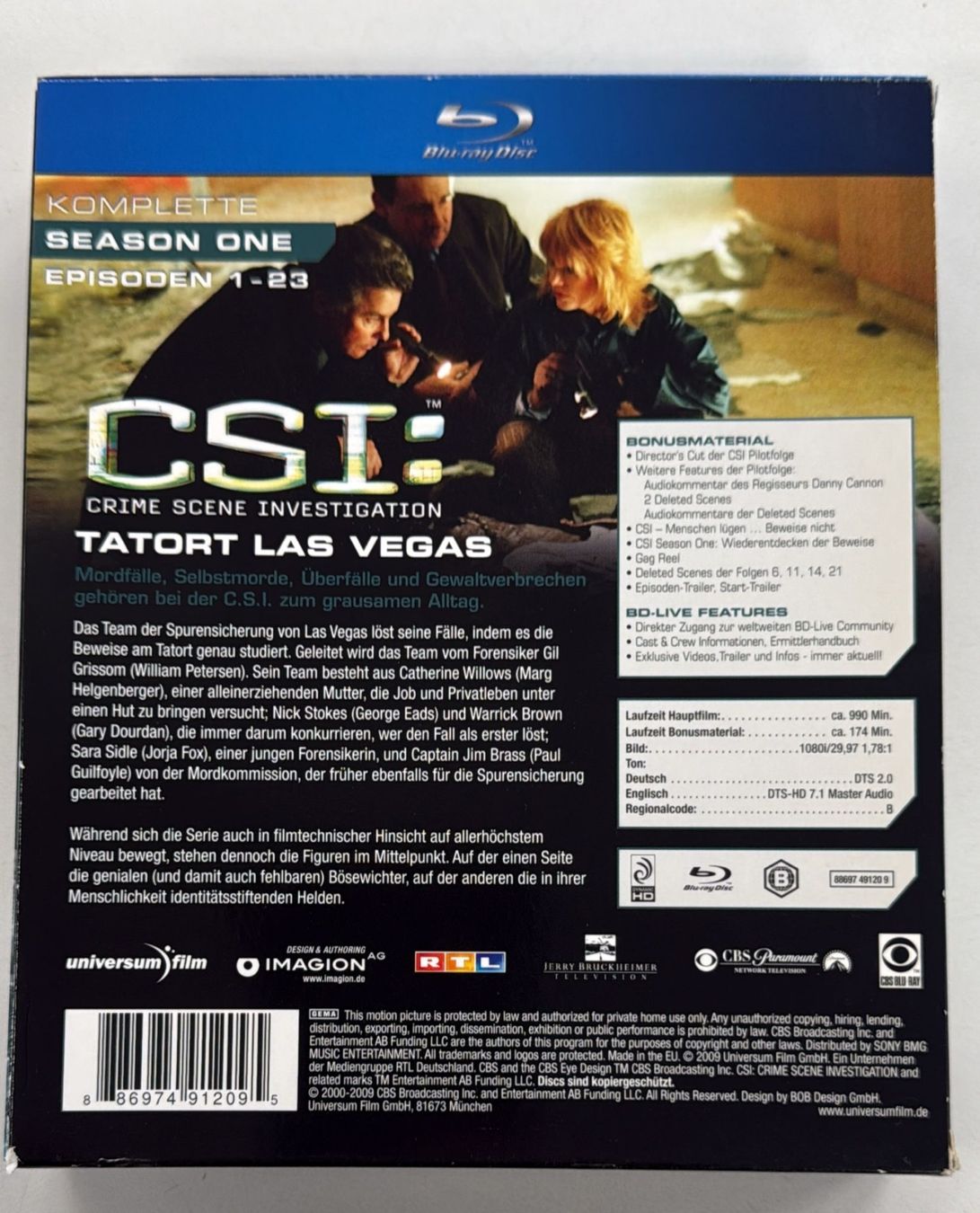 CSI: CRIME SCENE INVESTIGATION KOMPLETTE SEASON ONE BLU-RAY (Gebraucht ...