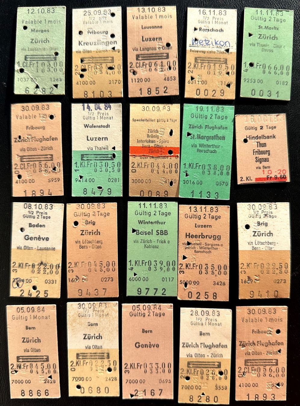 20 Top Billette, SBB, Tickets Edmondsche Kartonbillette (Gebraucht) in ...