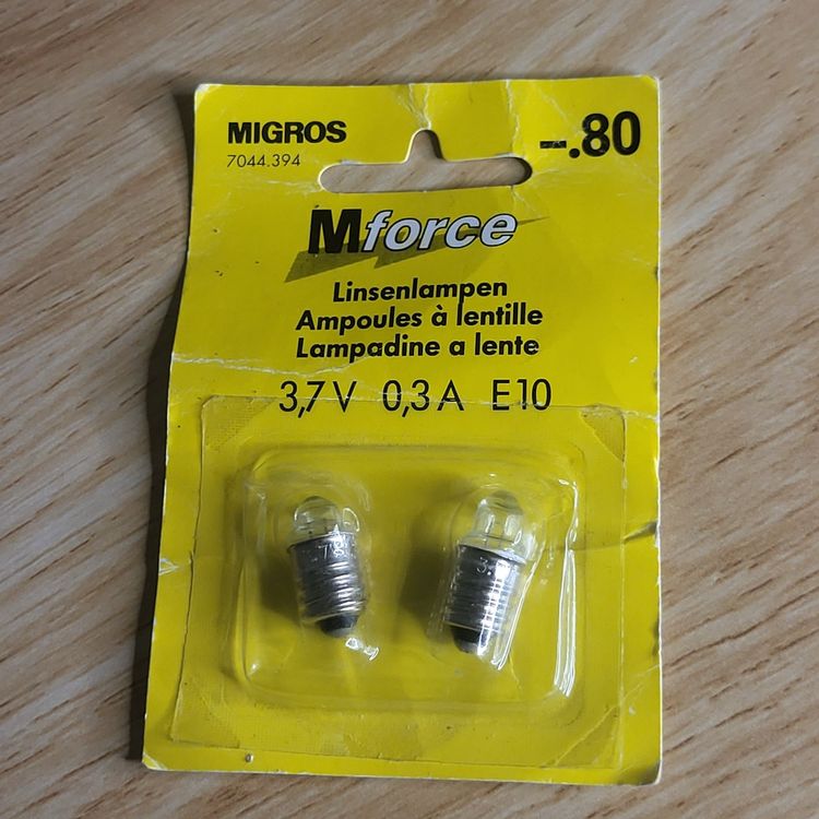 MIGROS Mforce Linsenlampen Ampoules à lentille 3,7V 0,3A E10 | Kaufen auf Ricardo