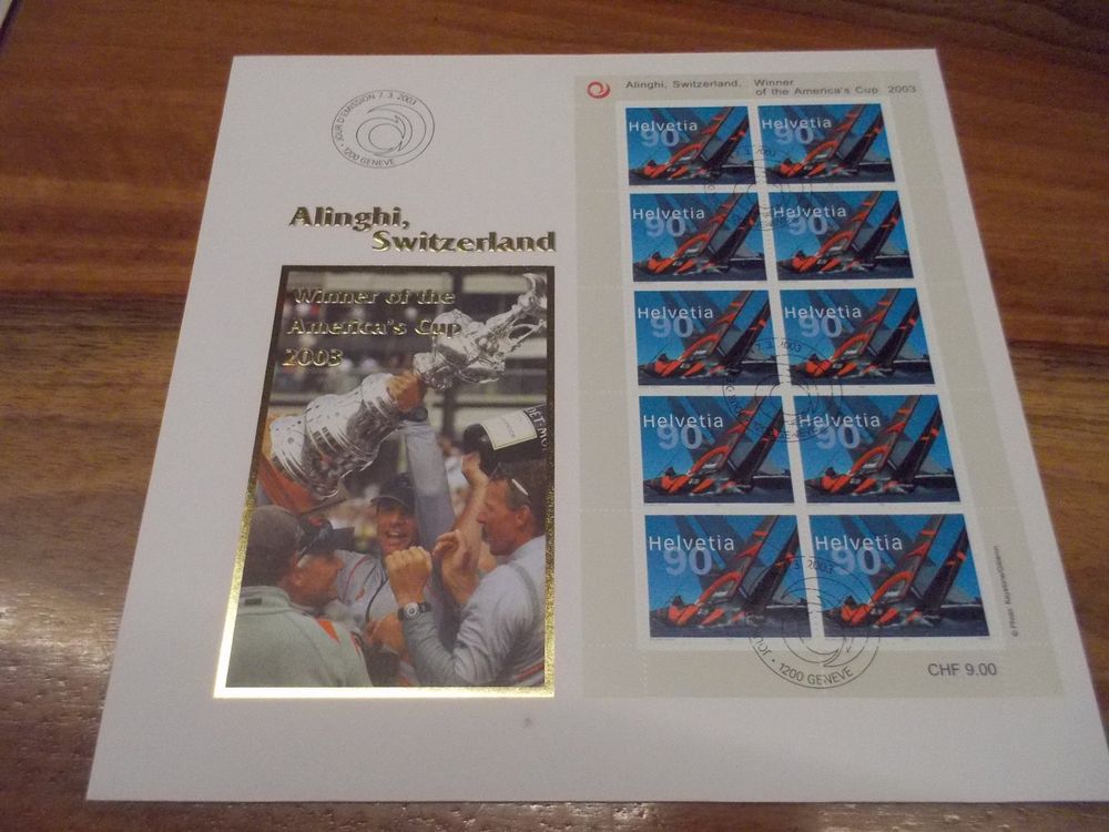 FDC Grossbrief 2003, Kleinbogen Alinghi (Gebraucht) in Niederwil AG für CHF 5.1 – mit Lieferung ...