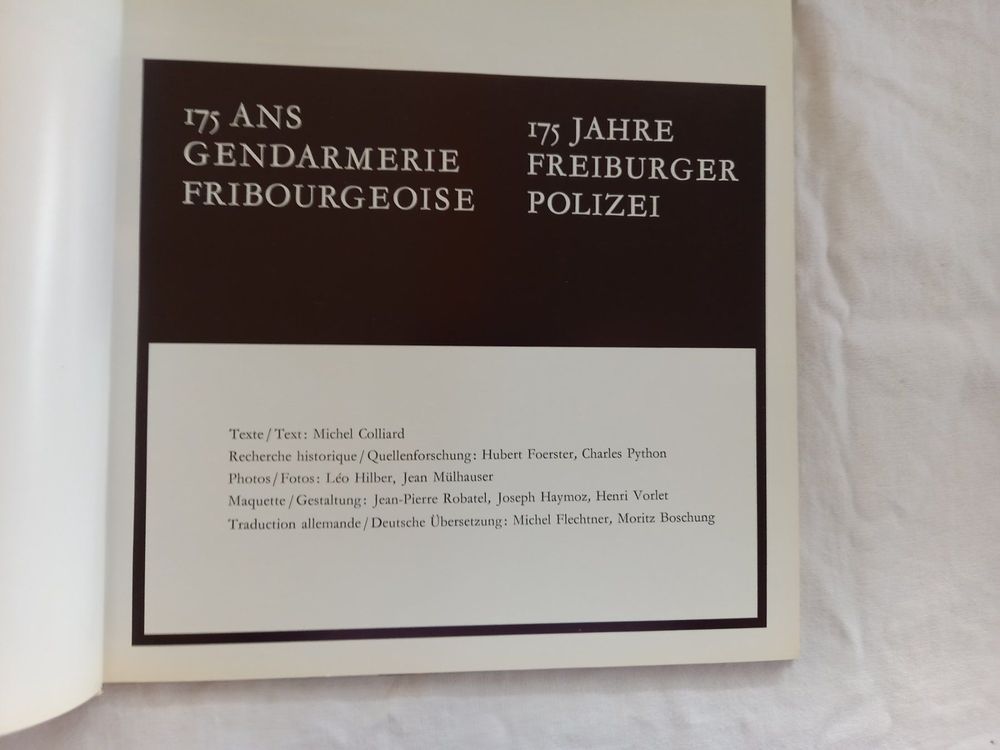 175 ans gendarmerie fribourgeoise par Michel Colliard, 1979 (D'occasion ...