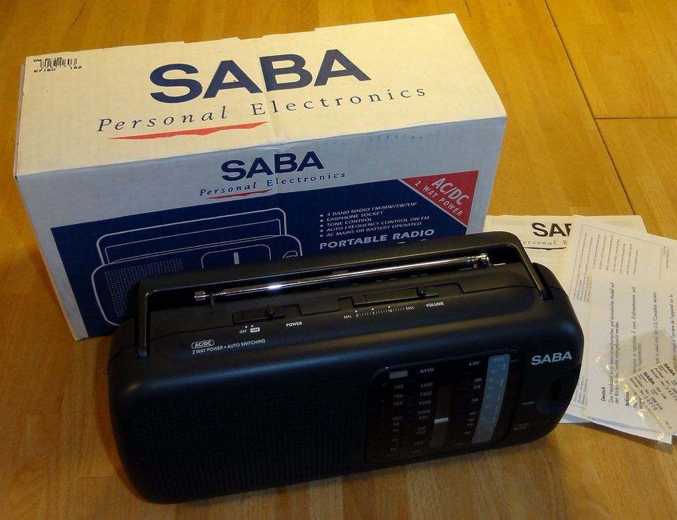 Neues 4 Band Portable Radio Saba RX126, Batterie/Netzbetrieb | Kaufen ...