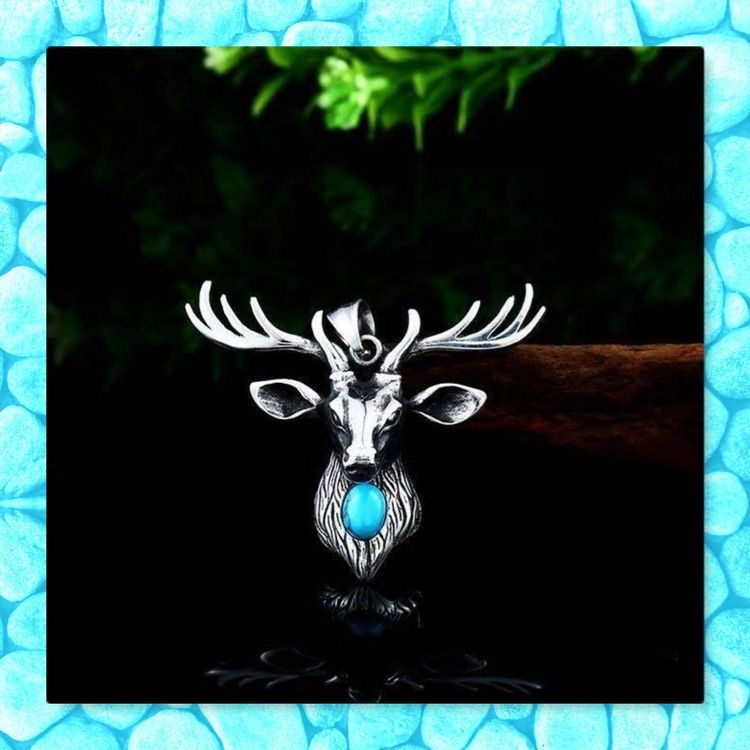 NEU: Hirschgeweih Edelstahl Anhänger + Kette (Neu (gemäss Beschreibung ...