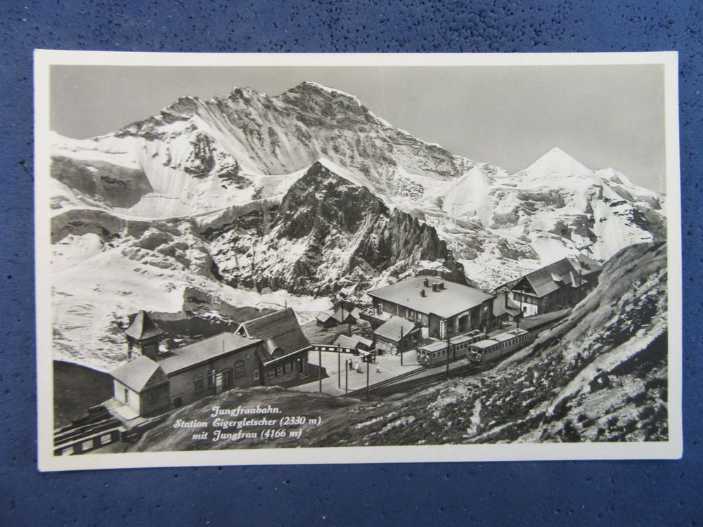 AK BEO JUNGFRAUBAHN STATION EIGERGLETSCHER 2ZÜGE BELEBT | Kaufen auf Ricardo