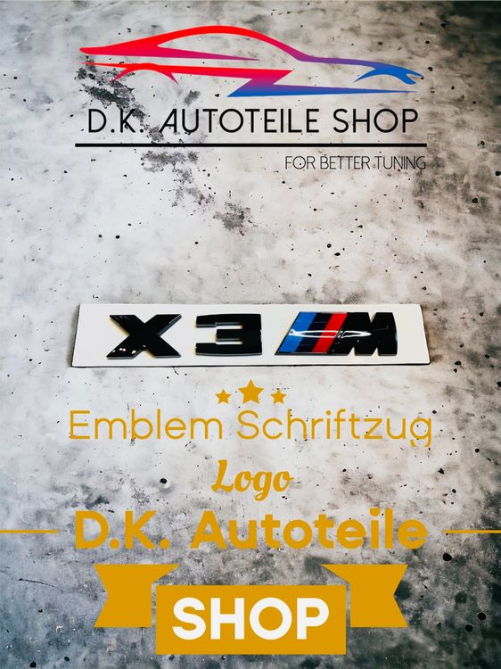 BMW X3M Emblem Logo Schriftzug NEU in Schwarz glänzend (Neu und ...