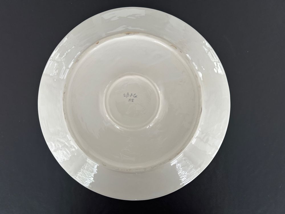 💫 Ines Boesch (enSoie) sehr grosser Platzteller Platinrand (Neu (gemäss ...