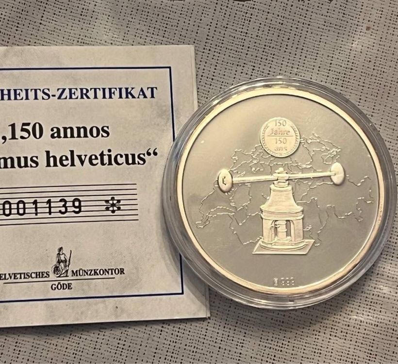 Silbermünze "150 Jahre nummus helveticus" 20g Feinsilber 999 (Neu und ...